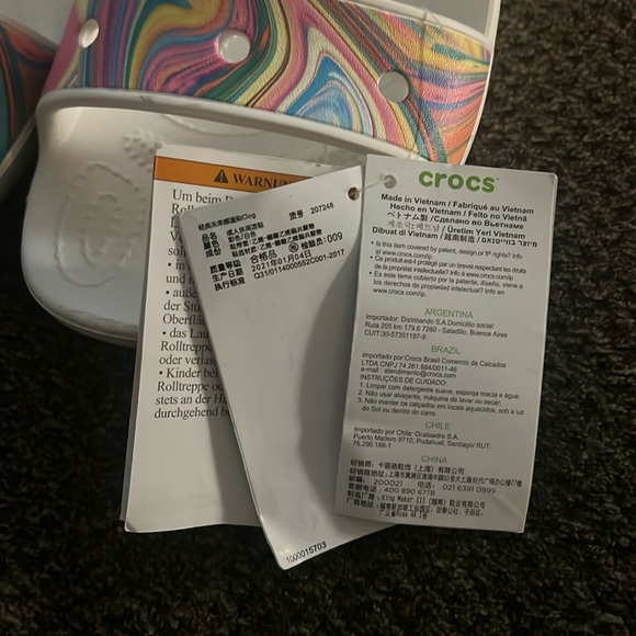 CROCS | Shoes | Crocs Multi Color With White Sole | Poshmark